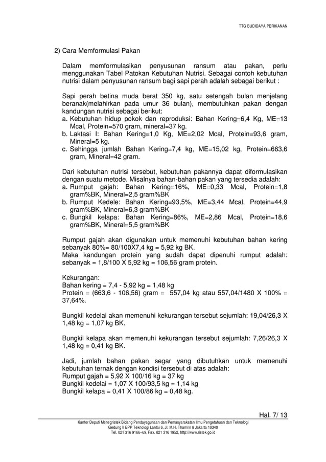 Pedoman Pakan Ternak | PDF