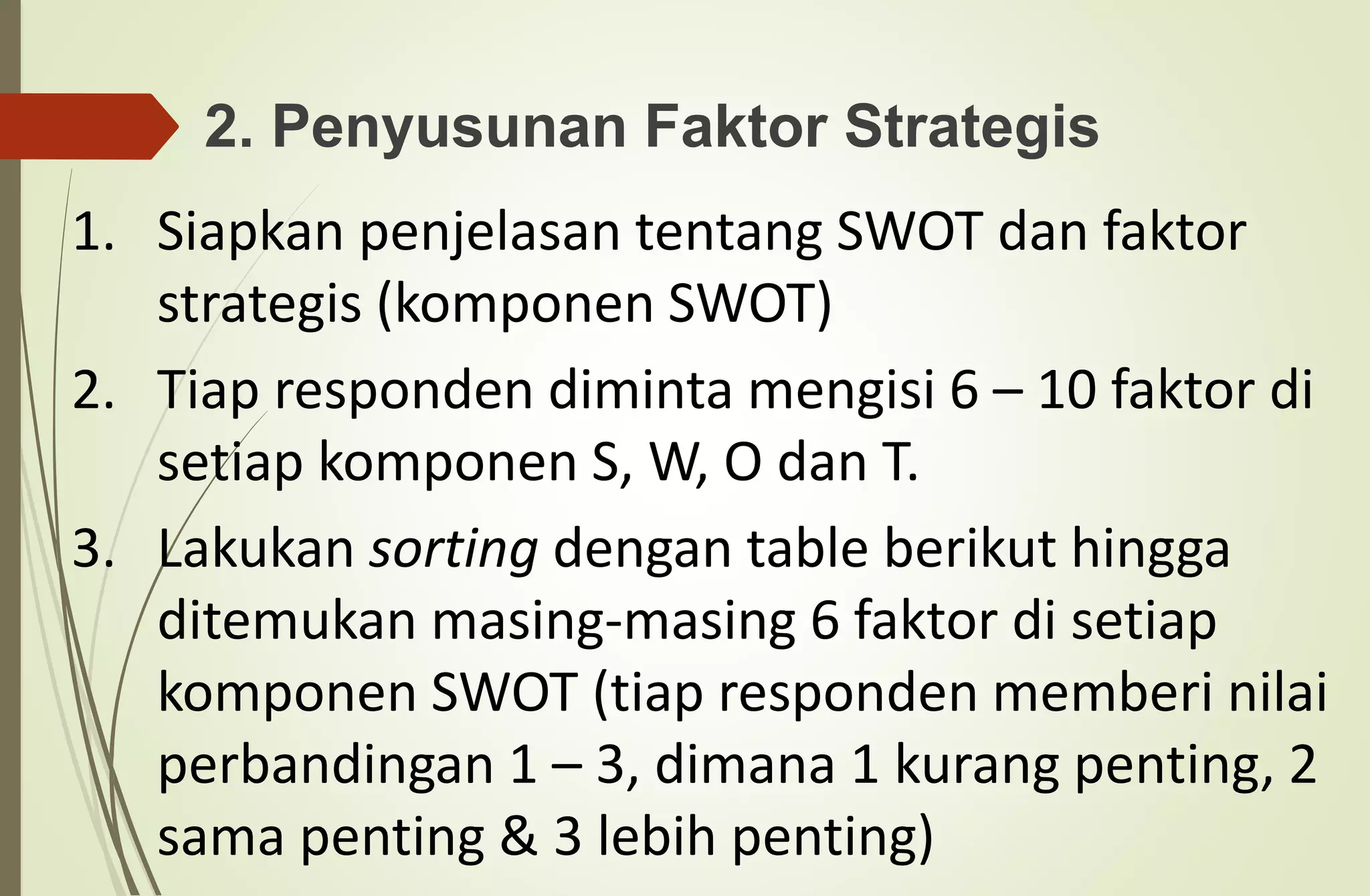 Petunjuk pembuatan swot | PPTX