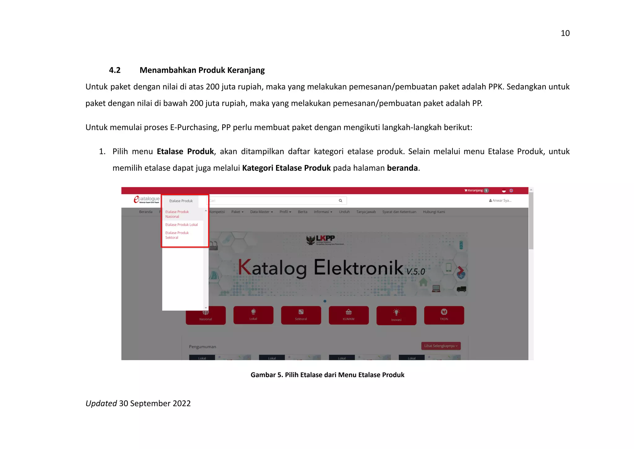 Petunjuk Penggunaan Aplikasi Epurchasing Katalog Elektronik Pp 30