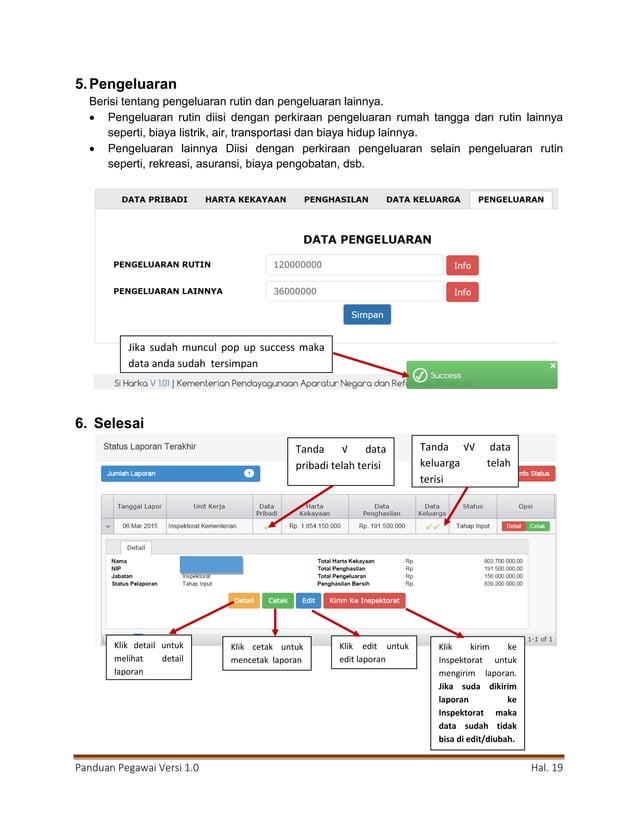 Petunjuk penggunaan aplikasi siharka | PDF