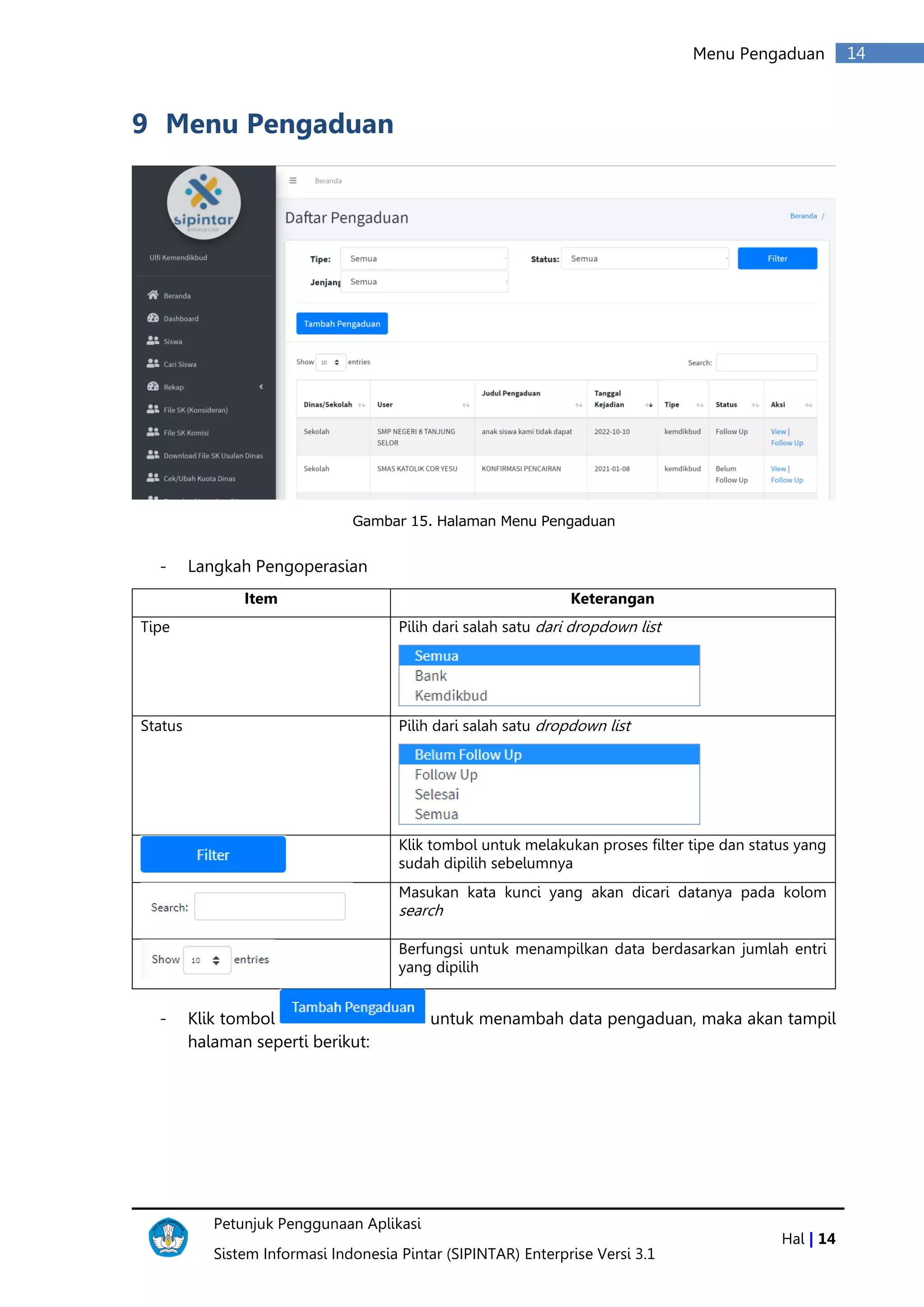 Petunjuk penggunaan sipintar enterprise untuk sekolah | PDF
