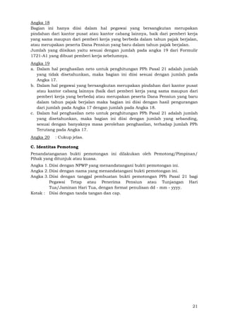 Petunjuk pengisian ppH21 | PDF | Personal Taxes | Personal Finance