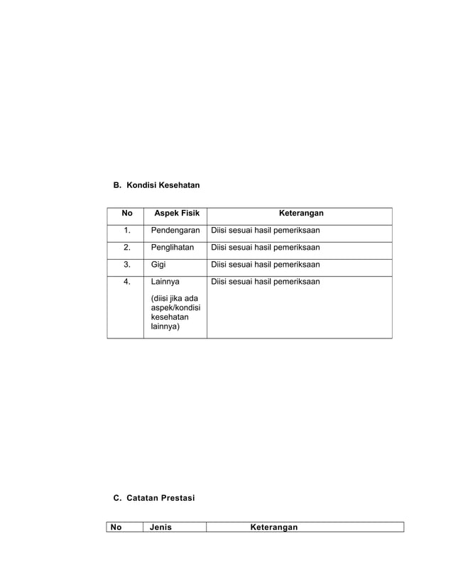 Petunjuk Pengisian Rapor SD Kurikulum 2013 | DOC