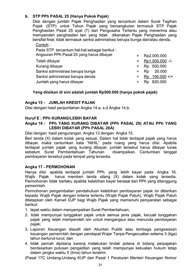 Petunjuk pengisian spt 1770 s | PDF
