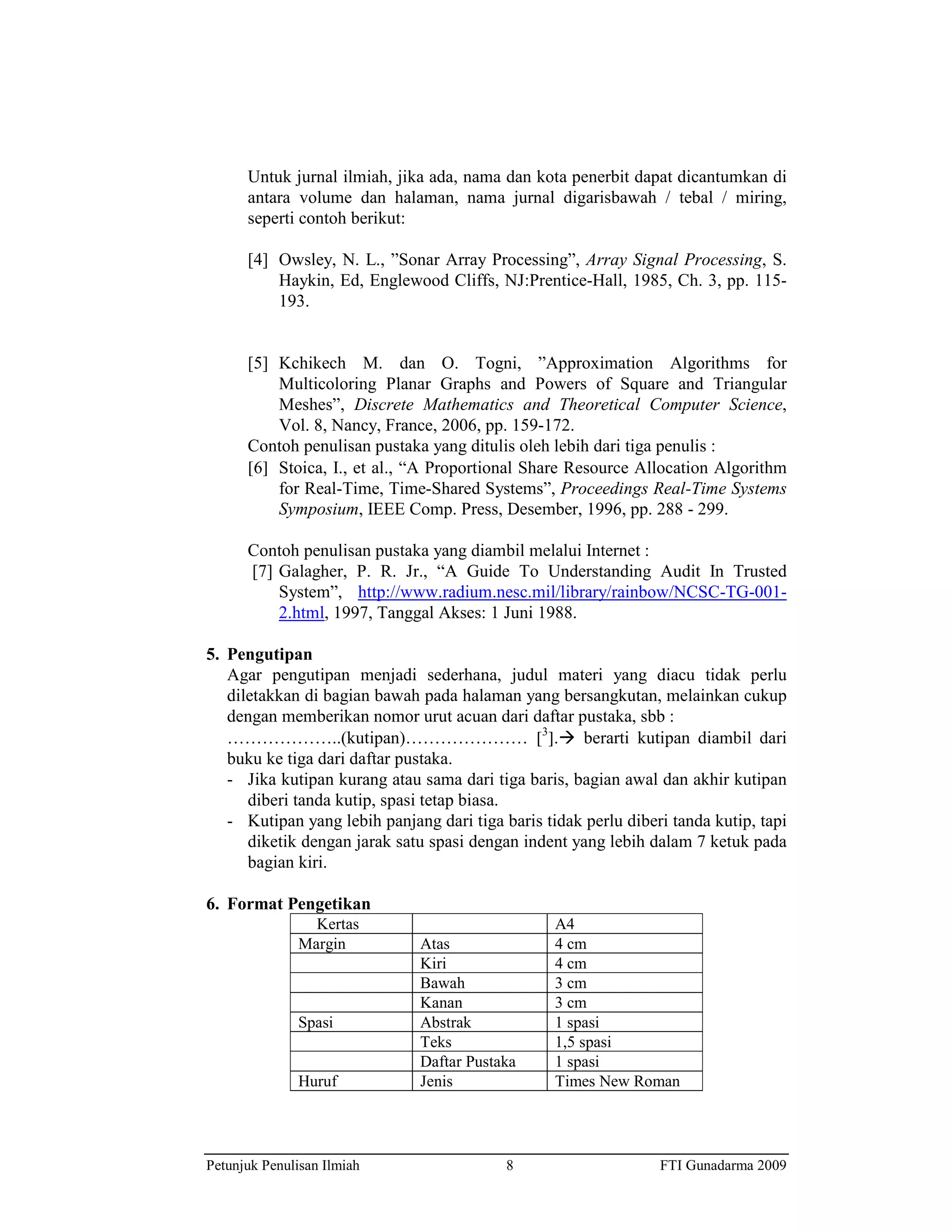Petunjuk Penulisan Ilmiah Teknik Elektro | PDF