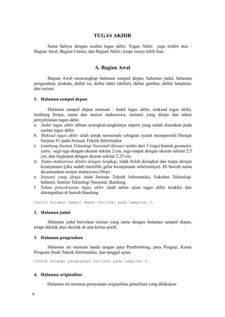 Petunjuk penulisan ta (if) | PDF