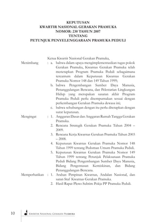 Petunjuk penyelenggaraan pramuka peduli | PDF
