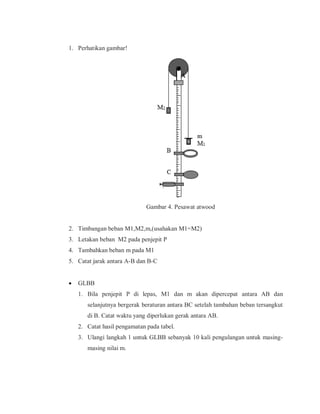 Petunjuk praktikum pesawat atwood | PDF