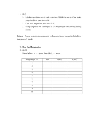 Petunjuk praktikum pesawat atwood | PDF