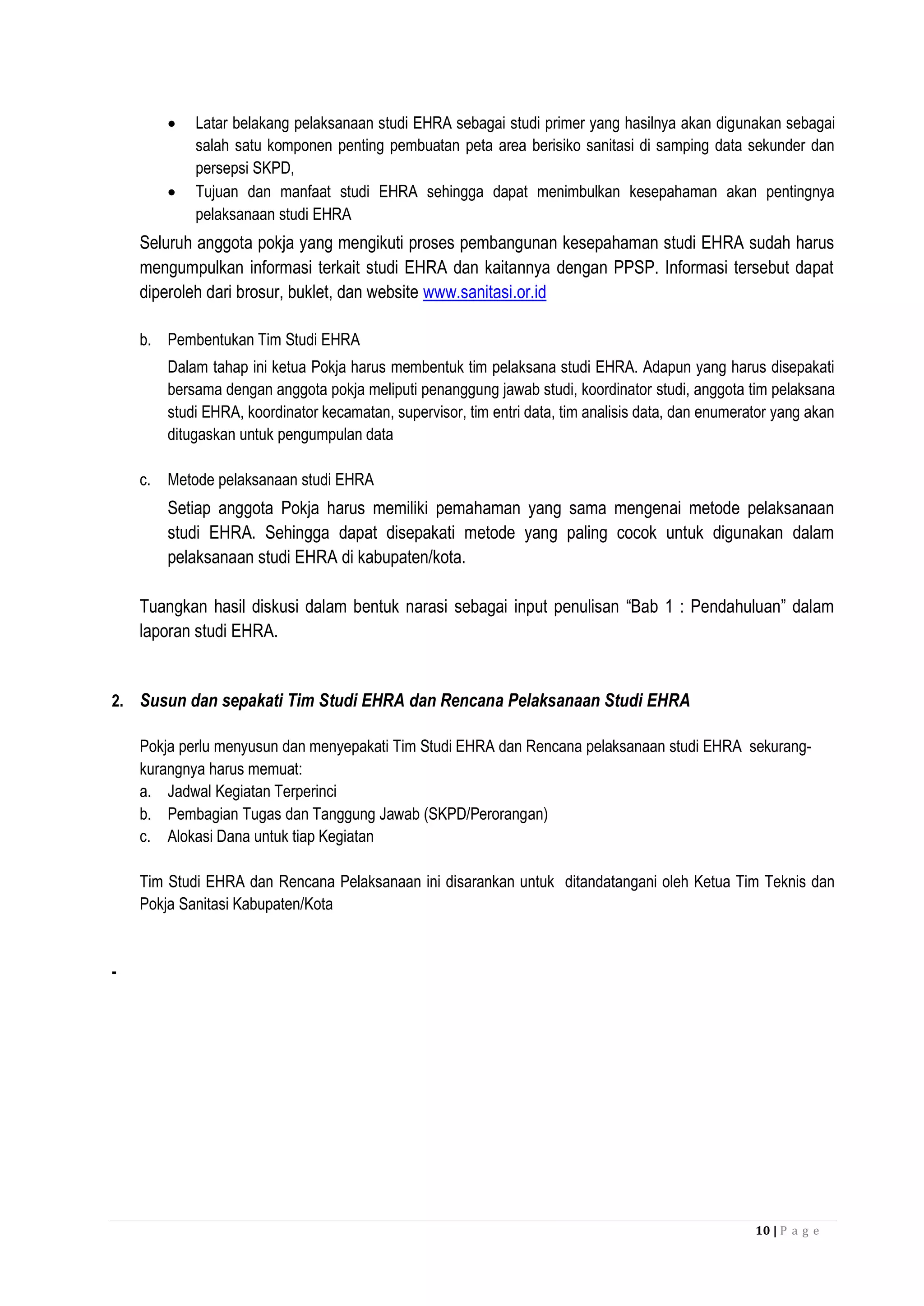Pedoman Studi EHRA (Environmental Health Risk Assessment) 2014 | PDF