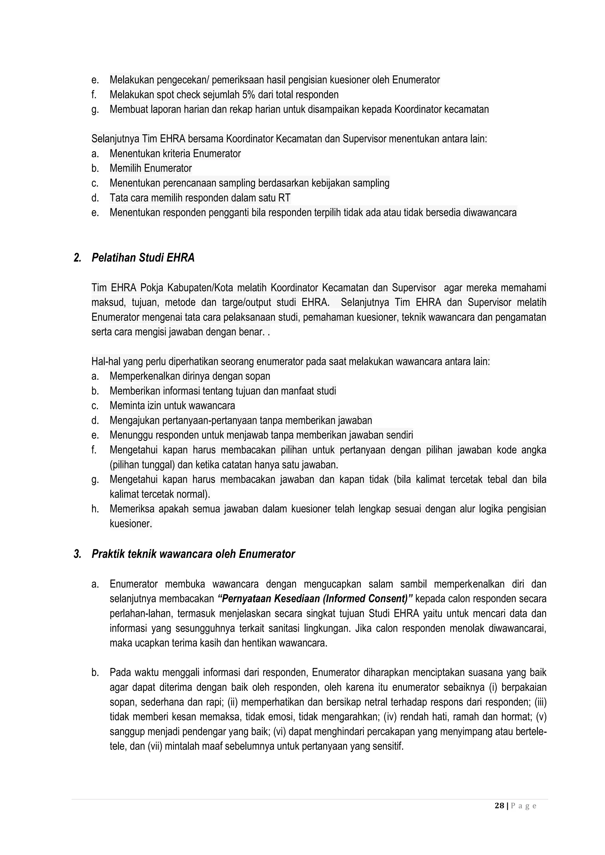 Pedoman Studi EHRA (Environmental Health Risk Assessment) 2014 | PDF