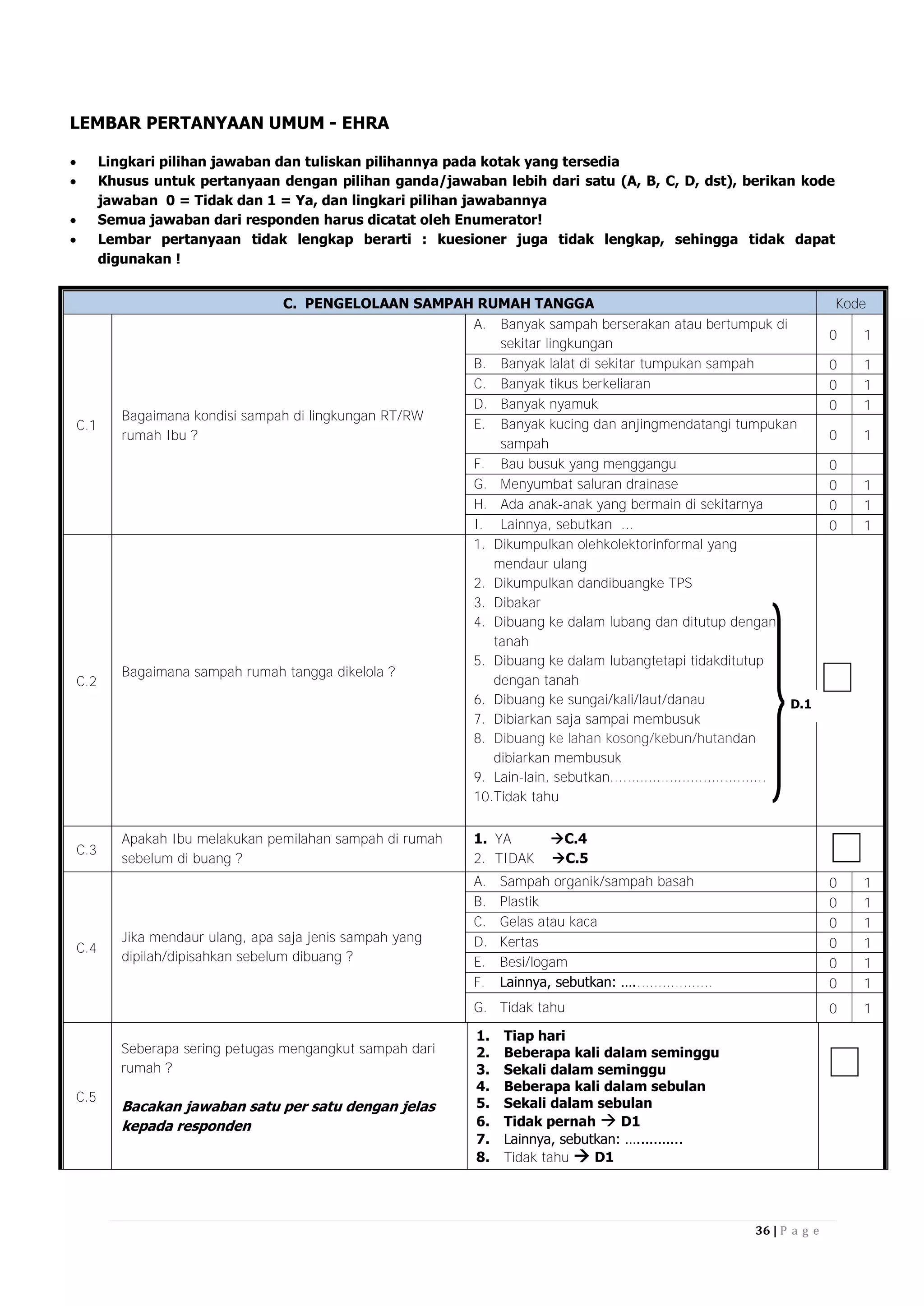 Pedoman Studi EHRA (Environmental Health Risk Assessment) 2014 | PDF