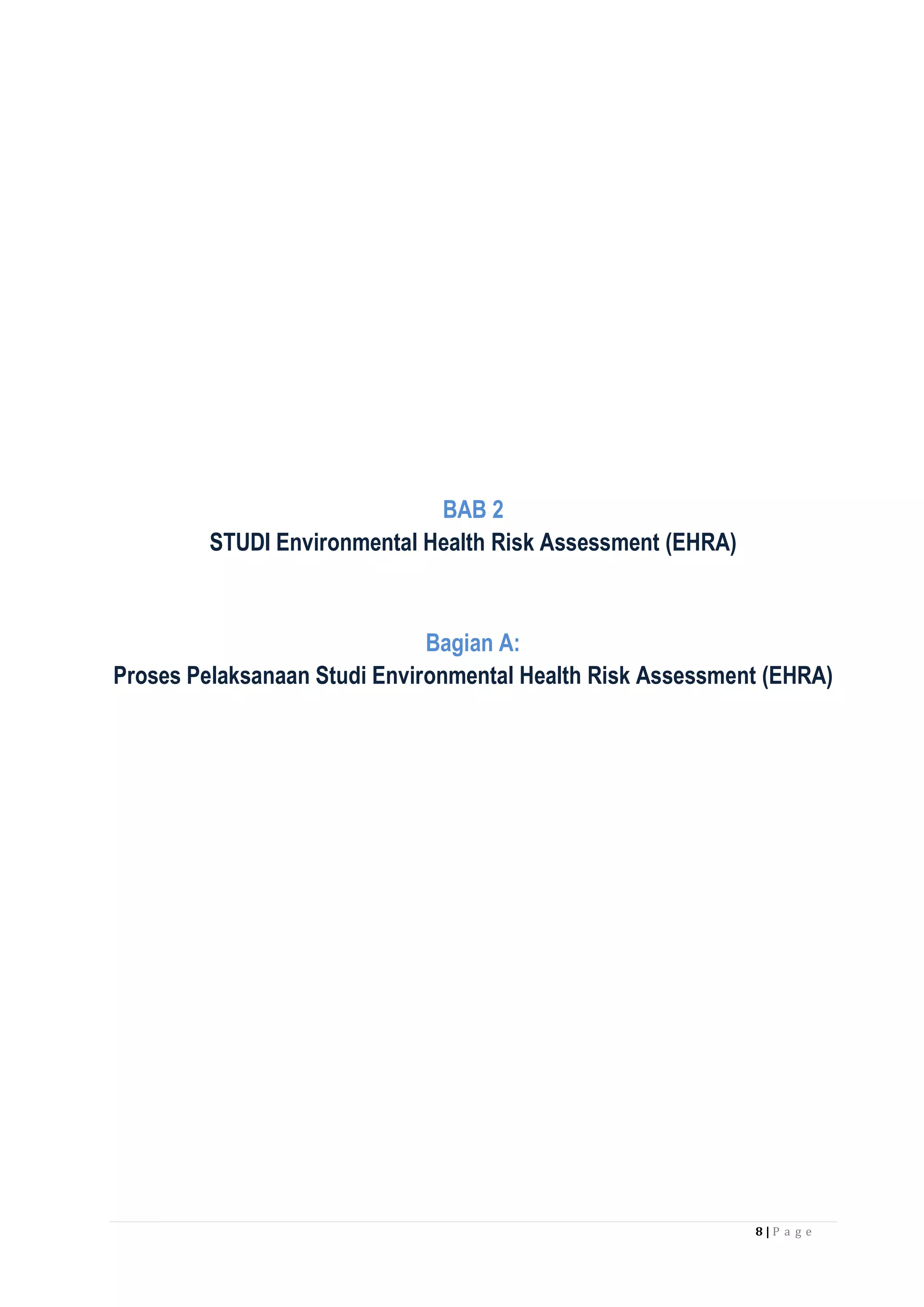 Pedoman Studi EHRA (Environmental Health Risk Assessment) 2014 | PDF
