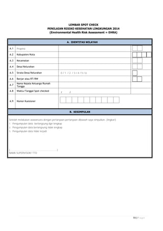 Pedoman Studi EHRA (Environmental Health Risk Assessment) 2014 | PDF