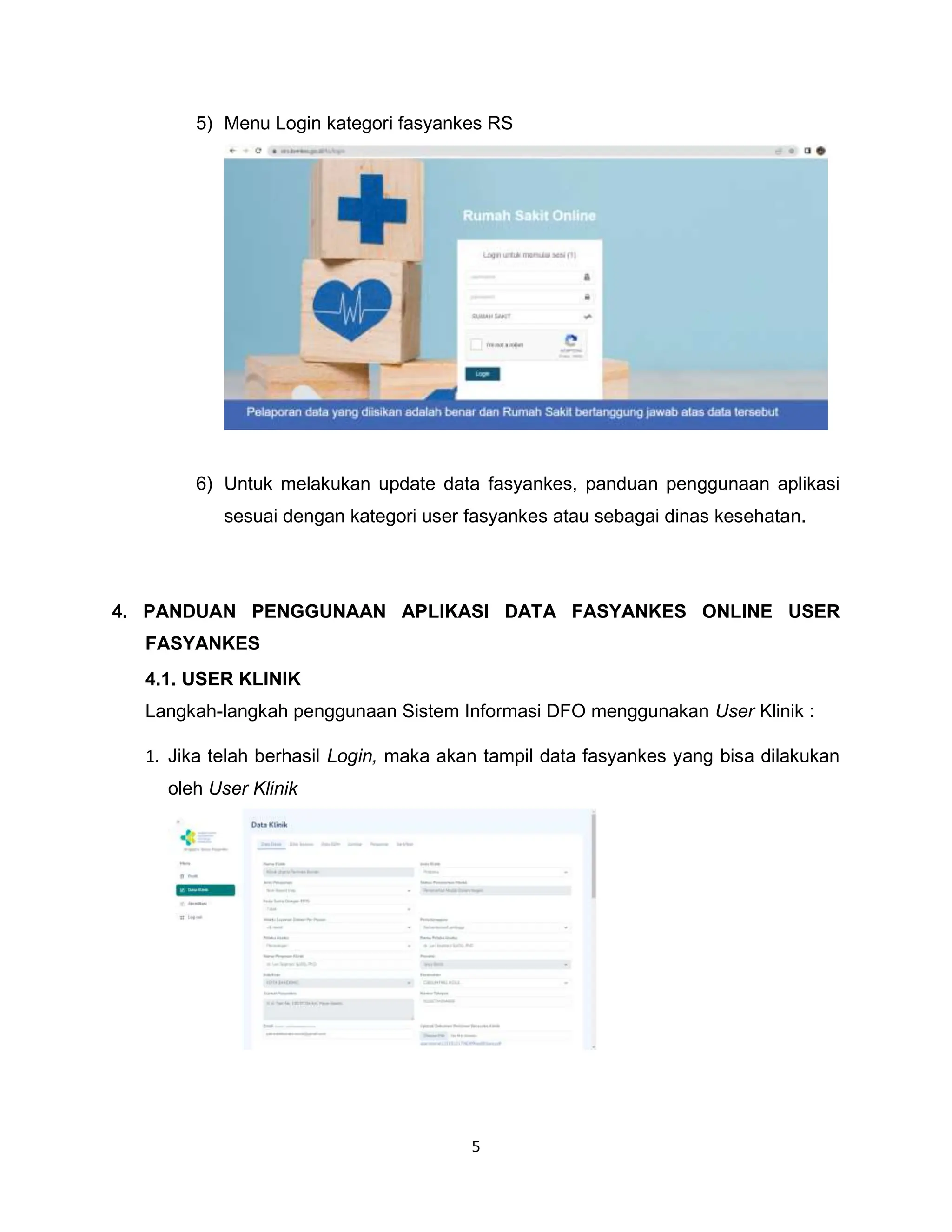 Petunjuk Teknis Data Fasyankes Online DFO | PDF