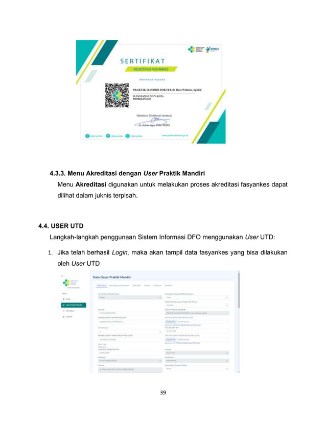 Petunjuk Teknis Data Fasyankes Online DFO | PDF