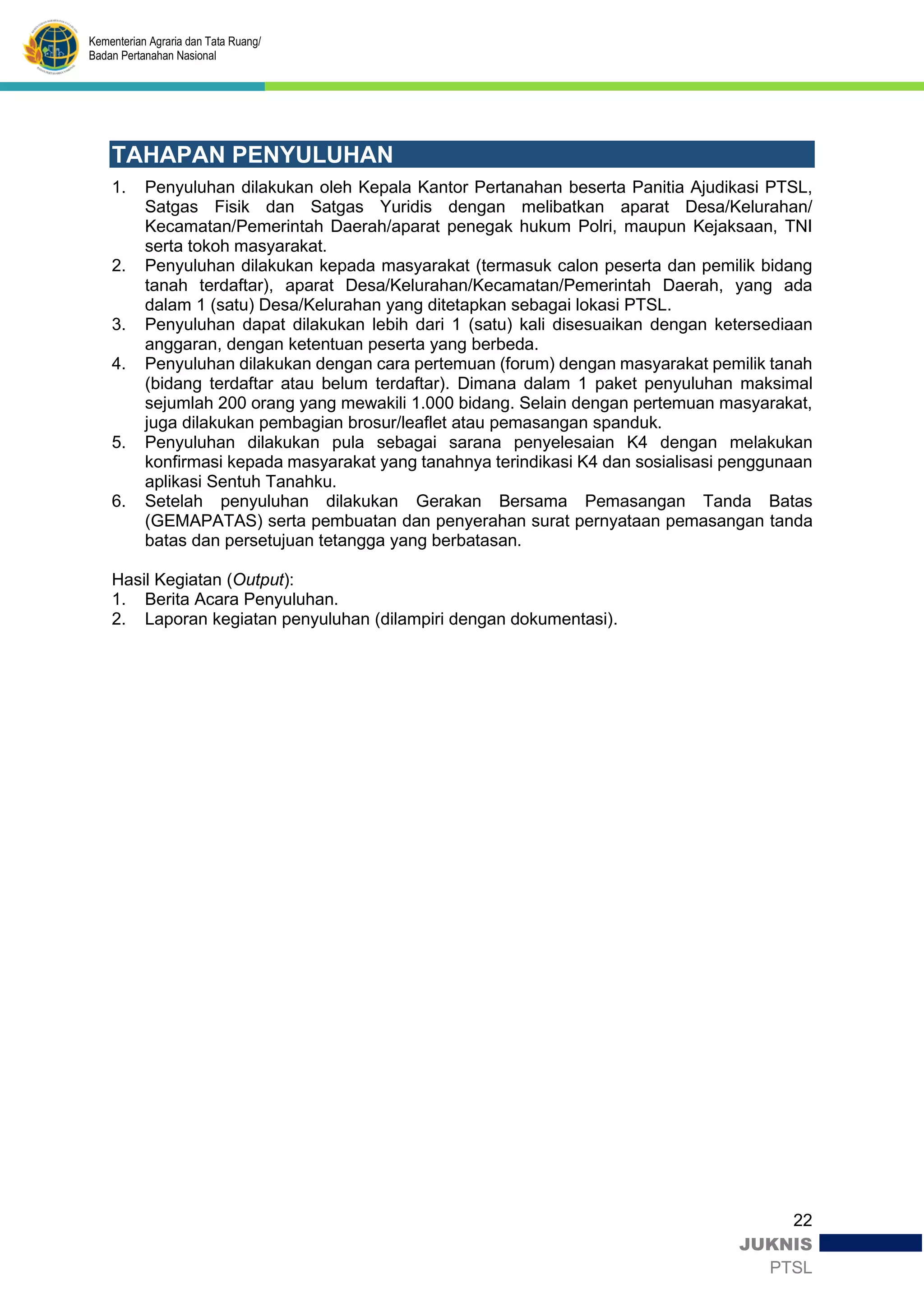 Petunjuk Teknis No 1 Tahun 2022 tentang PTSL 2022.pdf