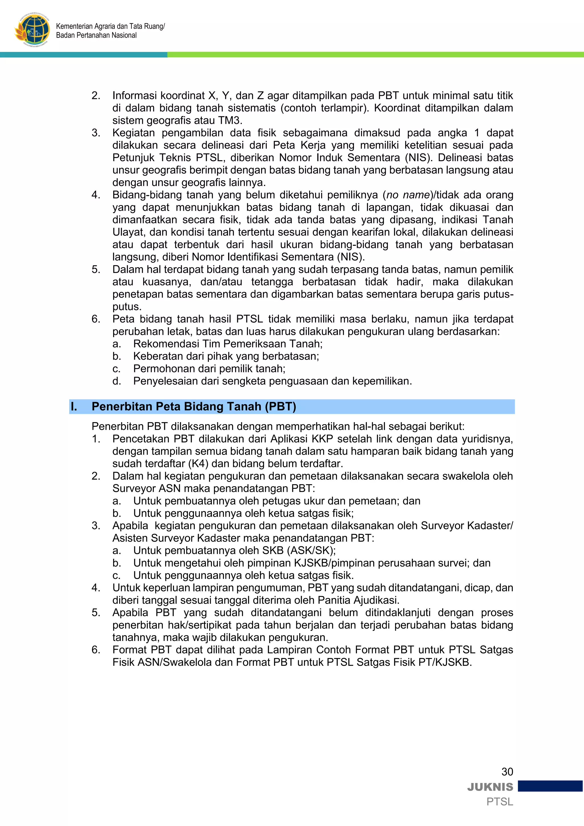 Petunjuk Teknis No 1 Tahun 2022 tentang PTSL 2022.pdf