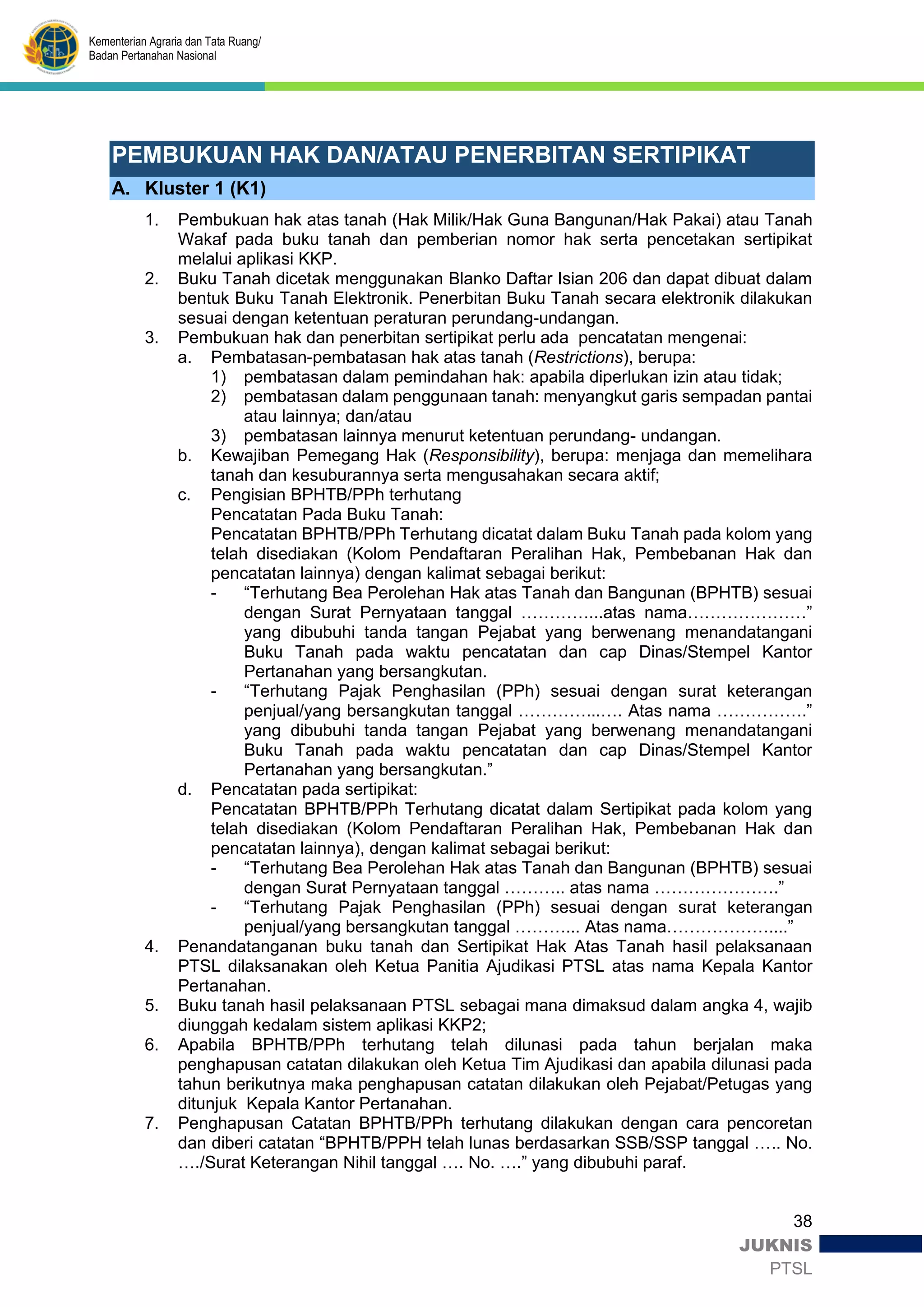 Petunjuk Teknis No 1 Tahun 2022 tentang PTSL 2022.pdf
