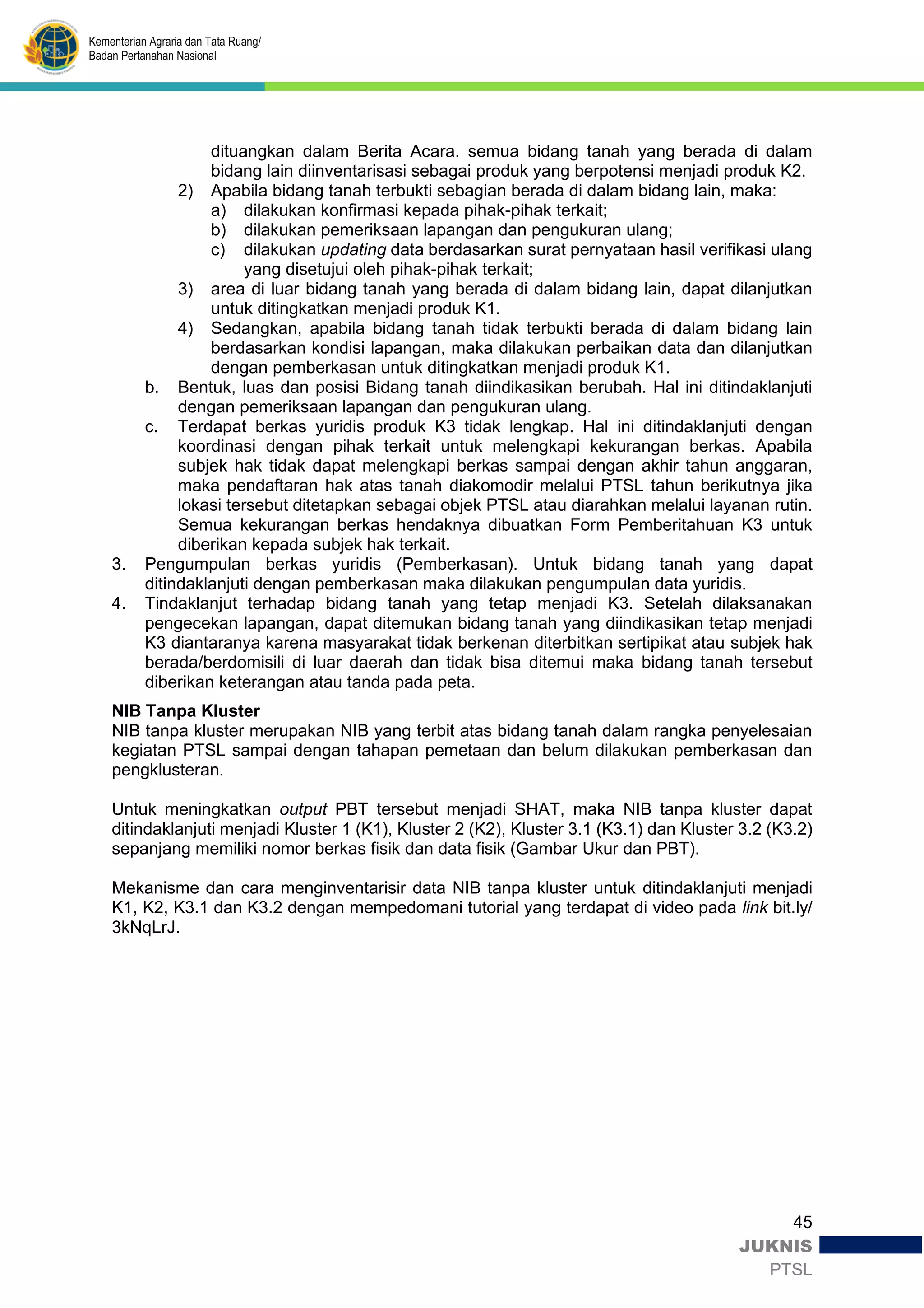 Petunjuk Teknis No 1 Tahun 2022 tentang PTSL 2022.pdf
