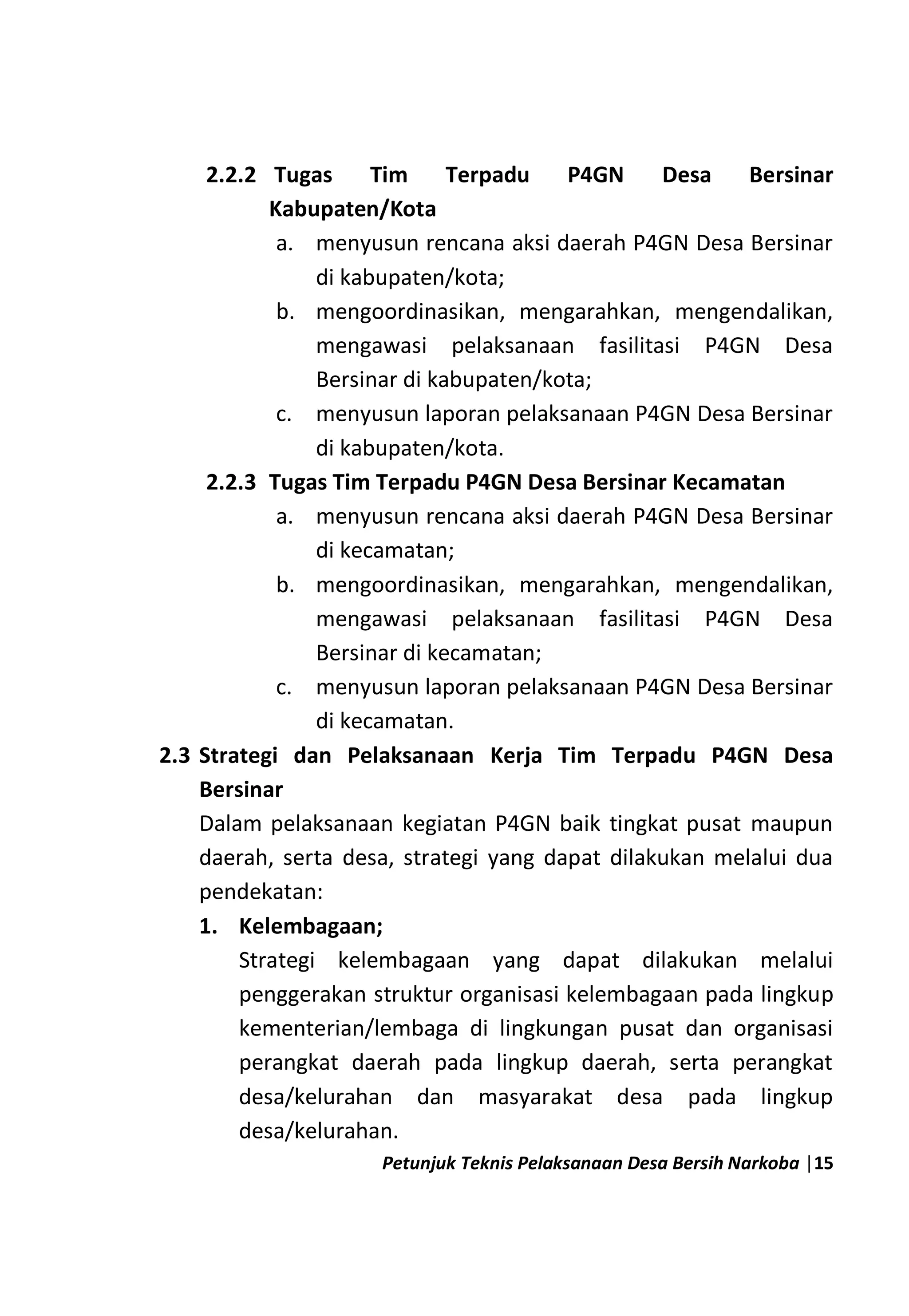 Petunjuk Teknis Pelaksanaan Desa Bersih Narkoba | PDF