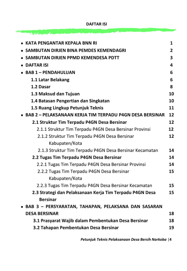 Petunjuk Teknis Pelaksanaan Desa Bersih Narkoba | PDF