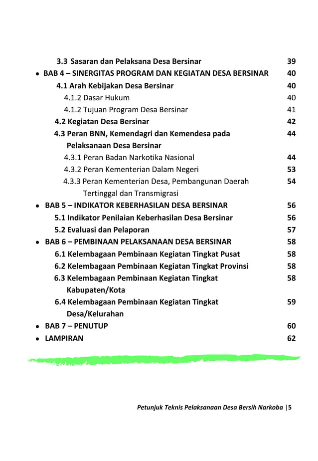 Petunjuk Teknis Pelaksanaan Desa Bersih Narkoba | PDF