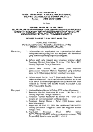 Petunjuk Teknis Pelaksanaan Permenkes RI Nomor 1796 Tahun 2011 Tentang ...