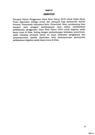 Juknis Program Padat Karya Tunai TA 2018 | PDF | Free Download