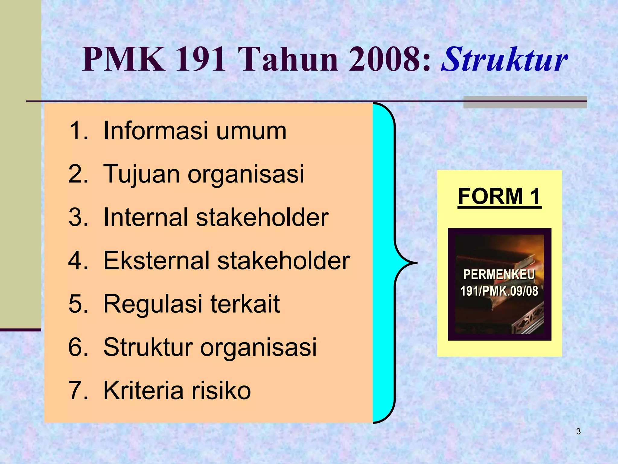 Petunjuk teknis pengisian form manajemen risiko kemenkeu | PDF