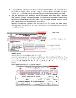 Petunjuk teknis pengisian form spt ppn 1111 | DOC