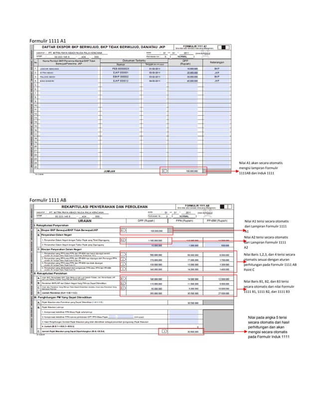 Petunjuk teknis pengisian form spt ppn 1111 | DOC
