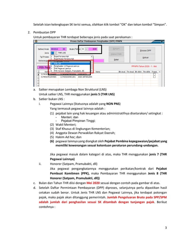 Petunjuk thr 2020 ppnpn sas | PDF