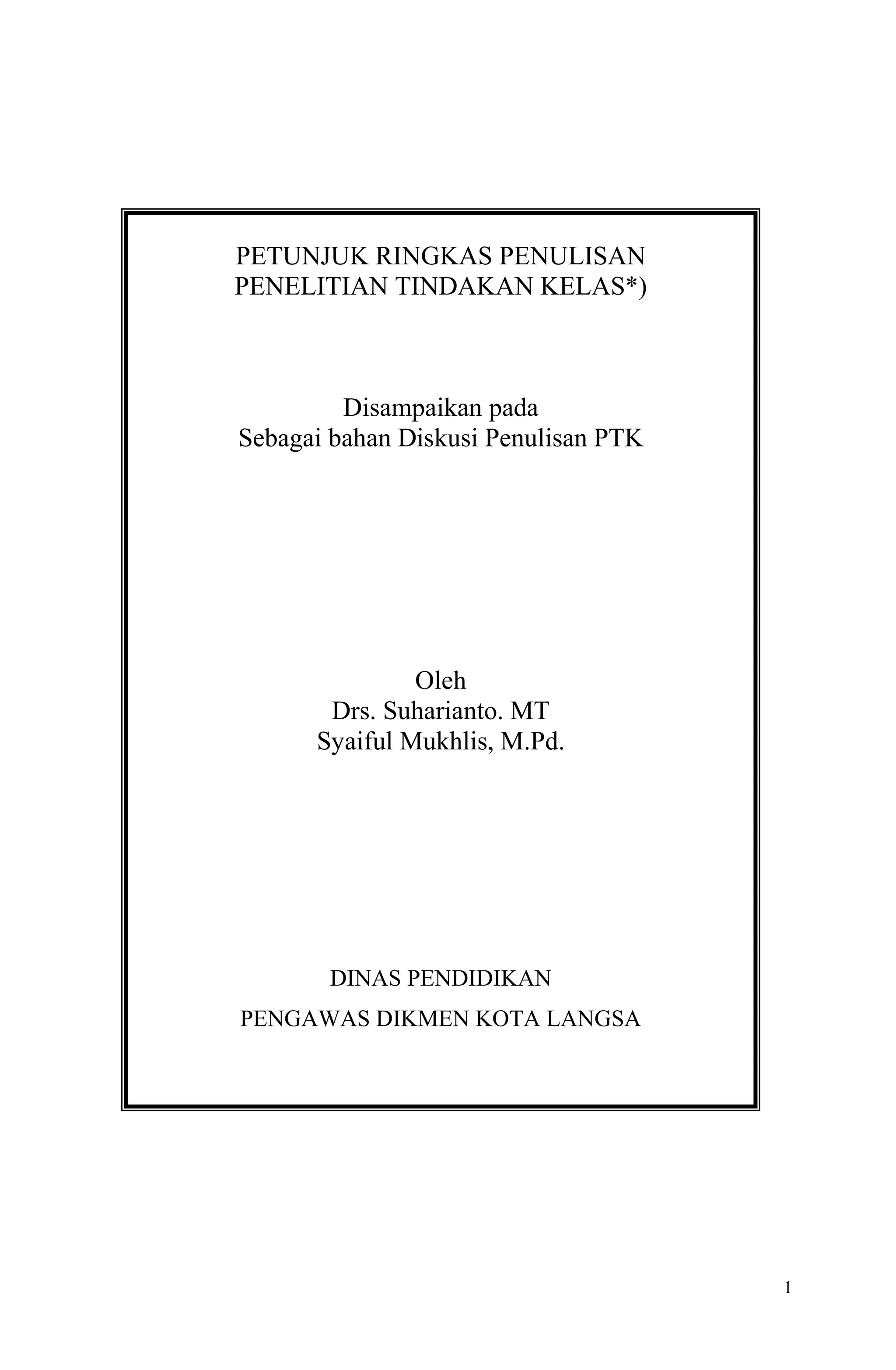 Petunjuk tulis ptk | PDF