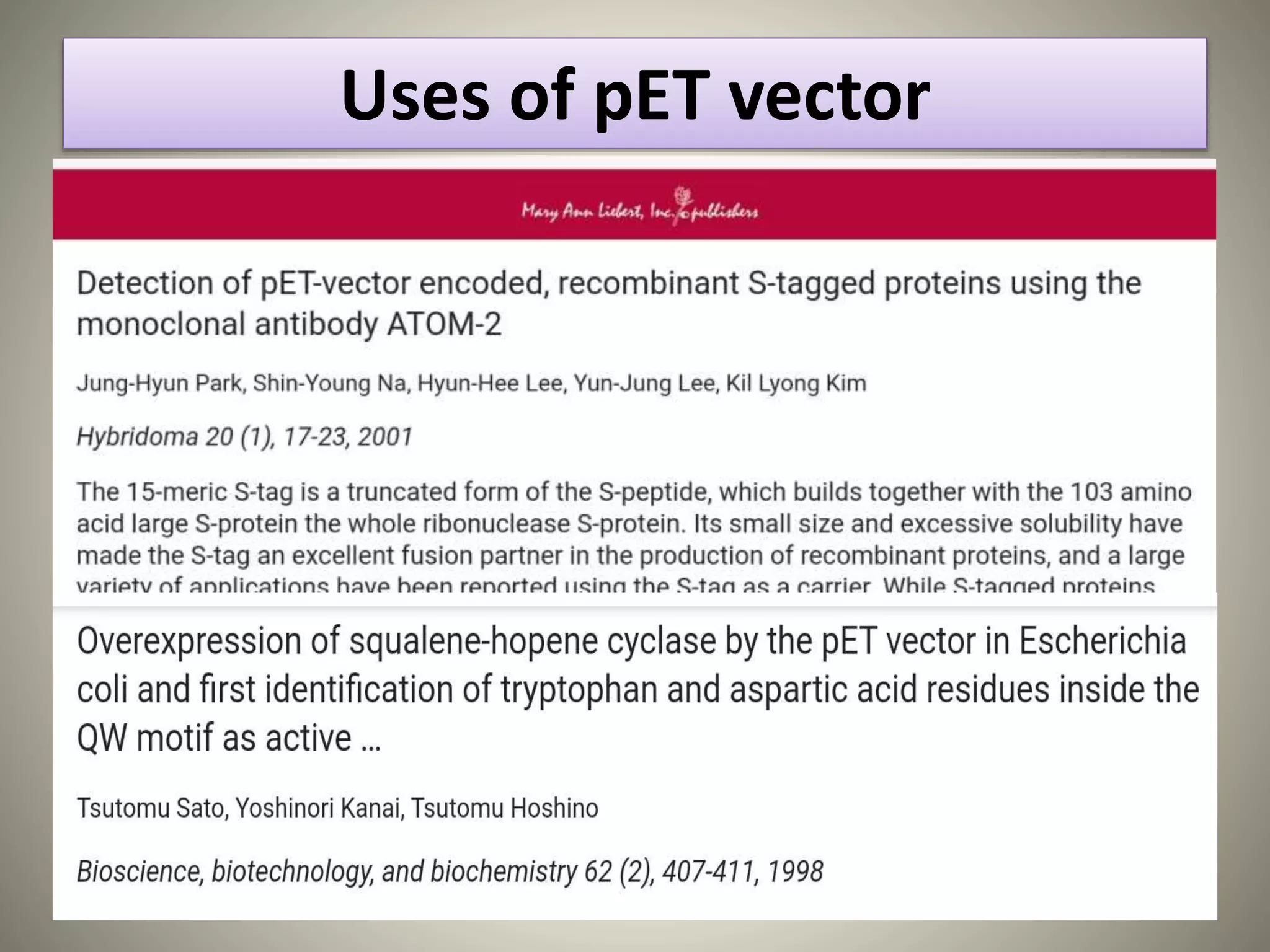 pET vector. Plasmid for Expression by T7 RNA Polymerase. | PPTX