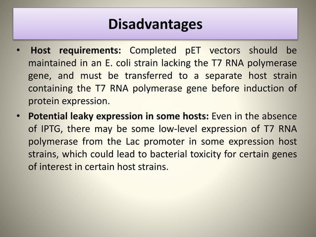pET vector. Plasmid for Expression by T7 RNA Polymerase. | PPTX ...