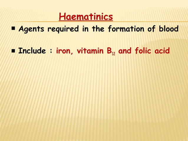 23.hematinics | PPT | Digestive Disorders | Diseases and Conditions
