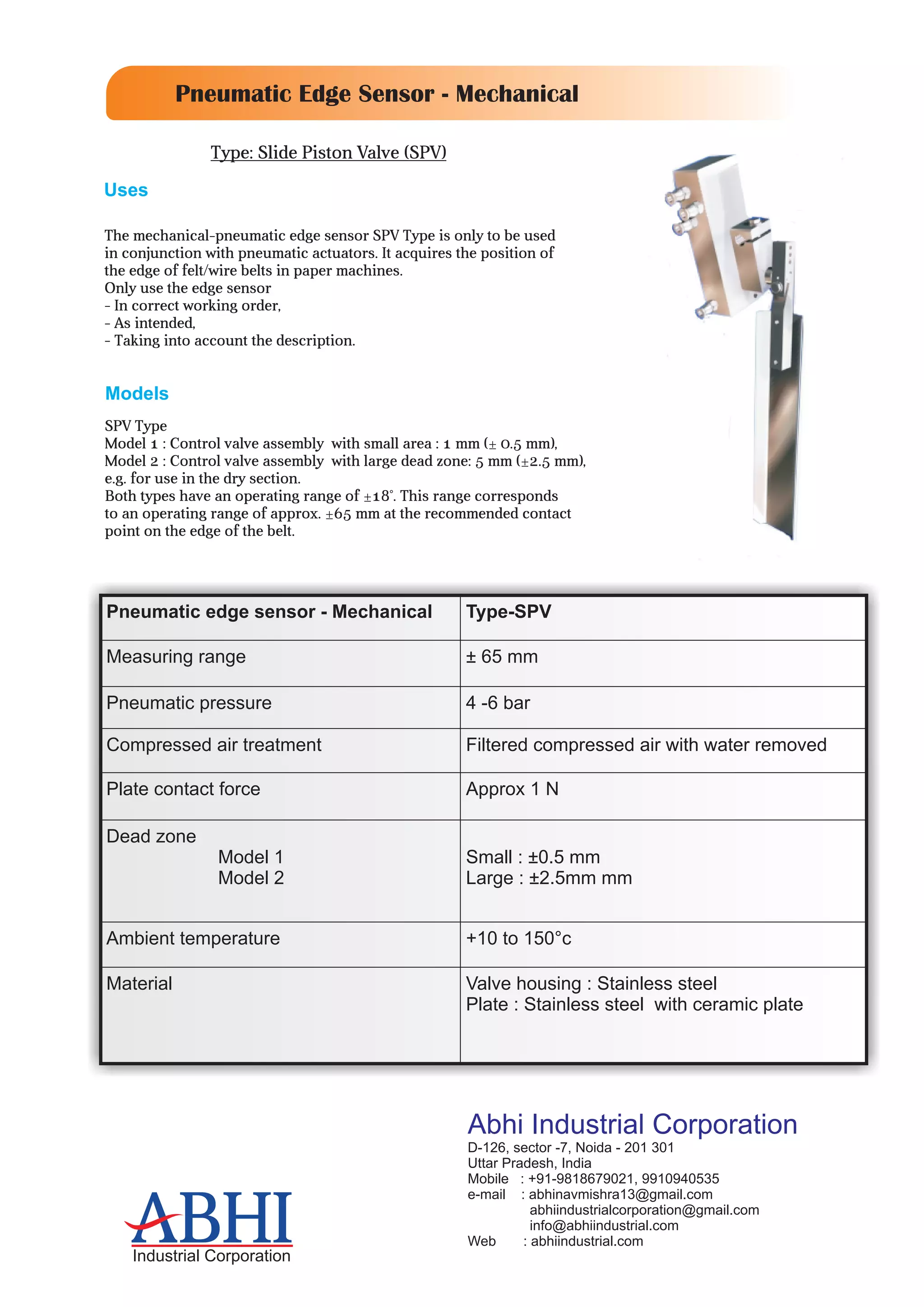 Peumatic edge sensor spv | PDF