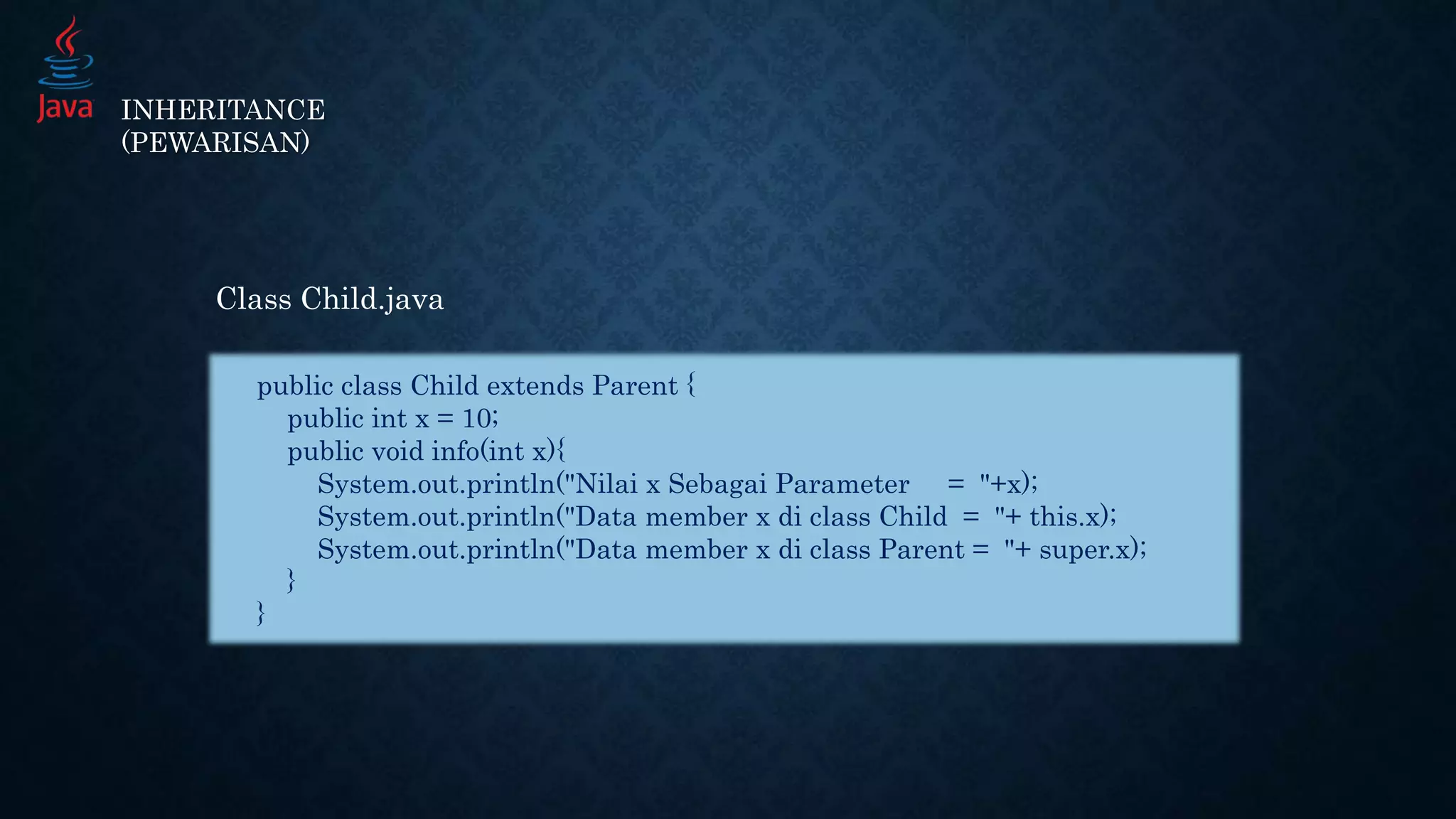 Pewarisan (inheritance) pada JAVA | PPTX
