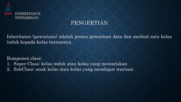 Pewarisan (inheritance) pada JAVA | PPTX