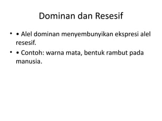 Pewarisan sifat hukum mendel power point materi | PPT