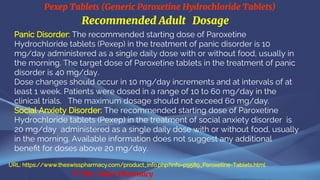 Pexep Tablets (Generic Paroxetine Hydrochloride Tablets) | PDF