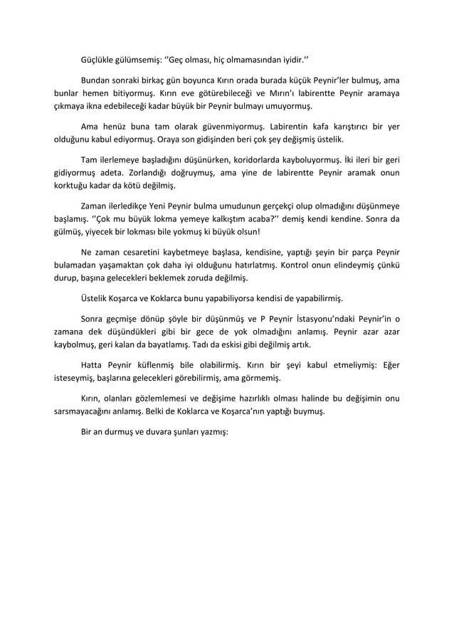 Peynirimi kim kapti | PDF