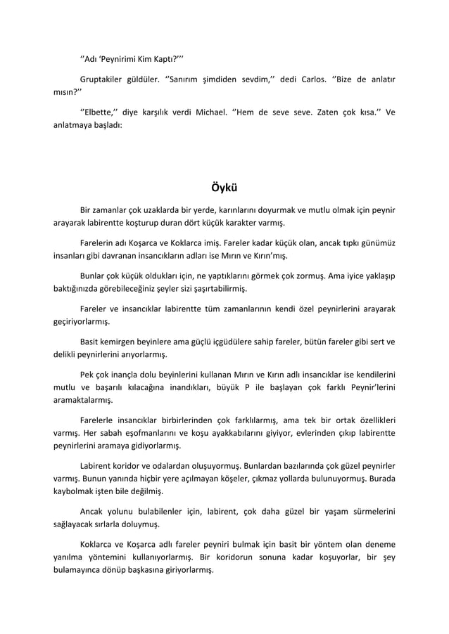 Peynirimi kim kapti | PDF