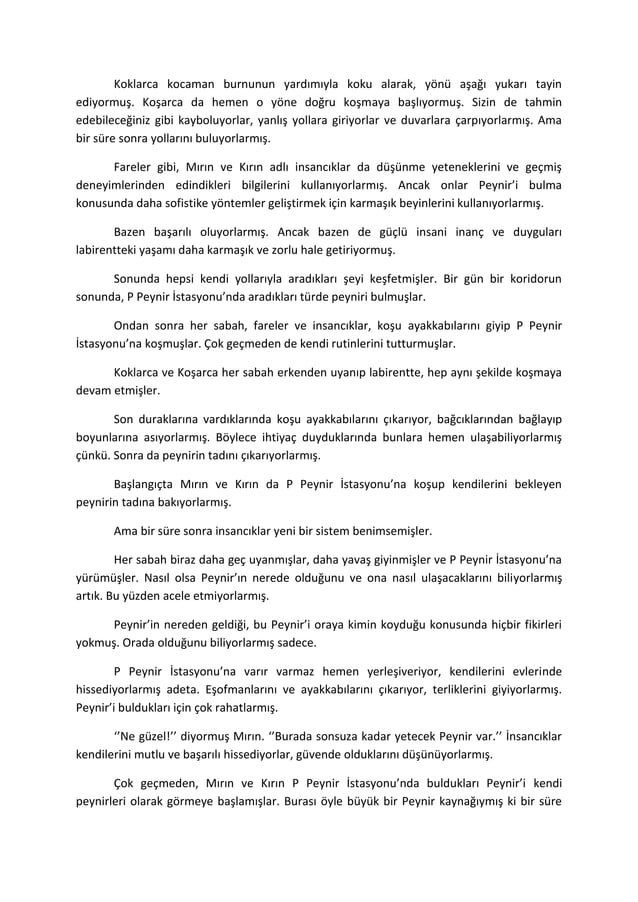 Peynirimi kim kapti | PDF