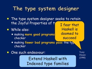 Peyton jones-2009-fun with-type_functions-slide | PDF | Programming Languages | Computing