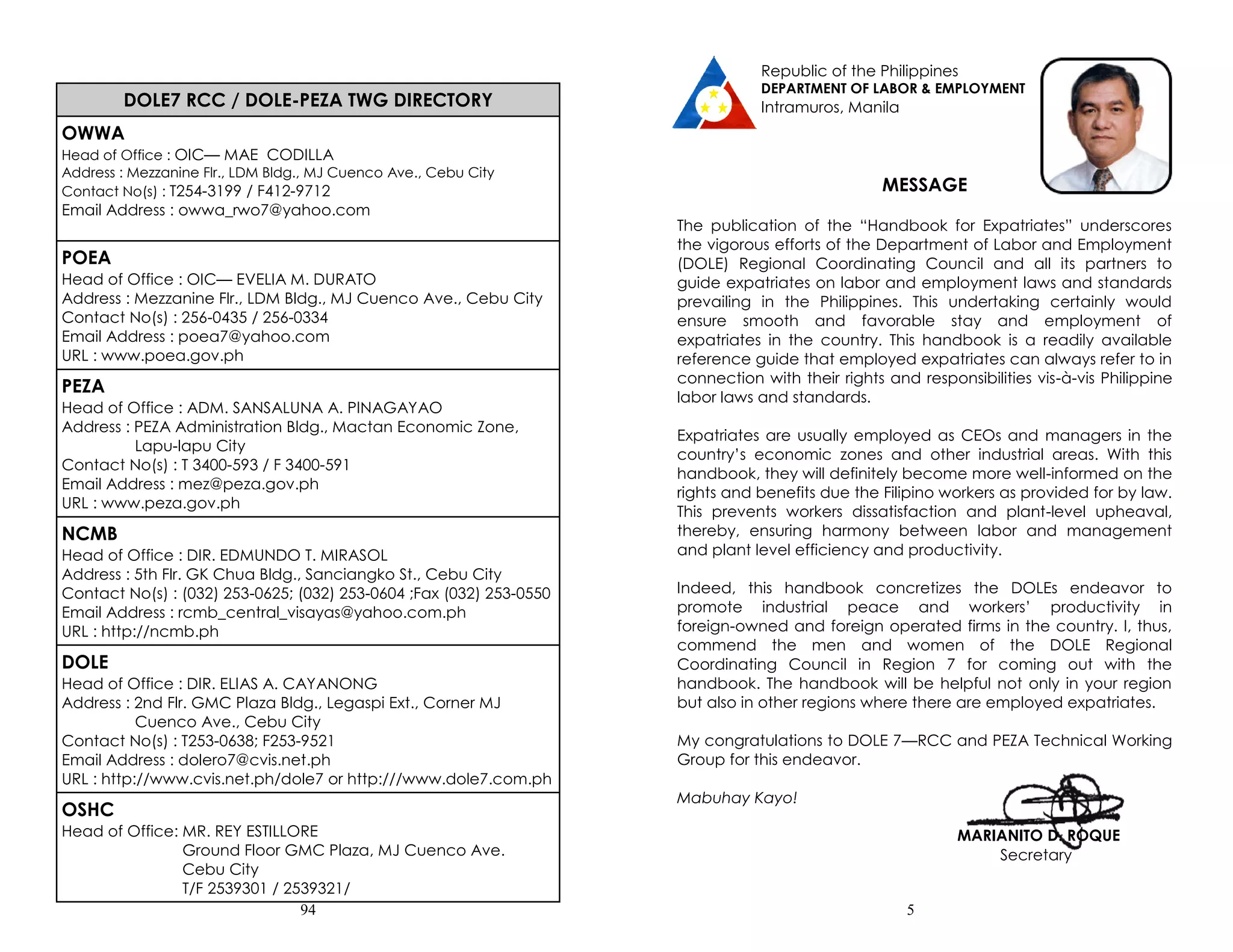 Philippine Economic Zone Authority (PEZA) Expat Handbook | PDF
