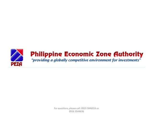 Peza overview v2 | PDF | Business Accounting & Finance | Business