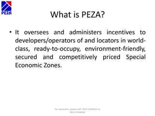 Peza overview v2 | PDF