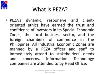 Peza overview v2 | PDF